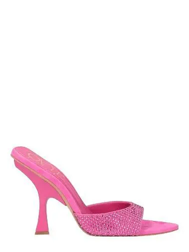 OVYE Playlist Suede Embellished Heeled Sandals - Fuchsia