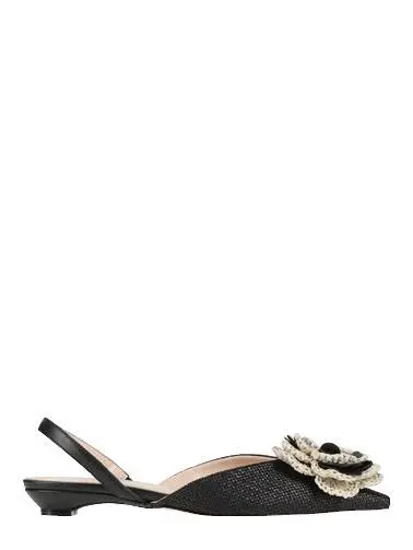 OVYE Ballet Flats With Floral Appliqu - Black