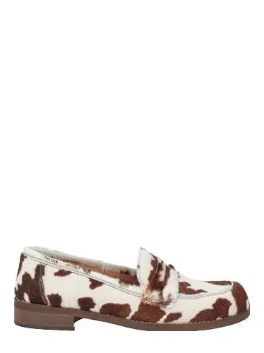 OVYE Animal Print Calf Hair Penny Loafers - Brown