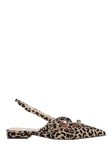 OVYE Leopard Print Slingback Ballerinas - Beige