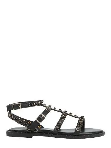 OVYE Leather Gladiator Sandals - Black