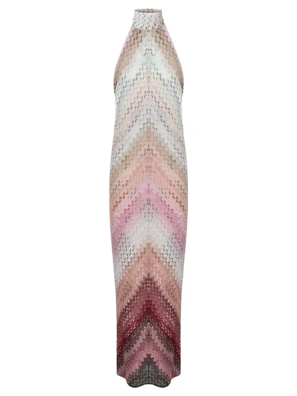 Missoni Staggered Lurex Raschel Halter Maxi Dress - Multi