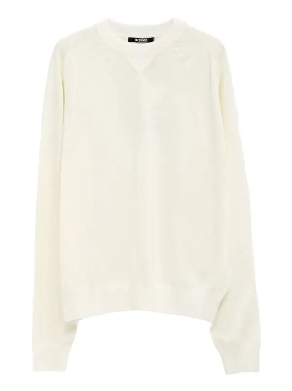 Jacquemus Crew Neck Knit Sweater - White