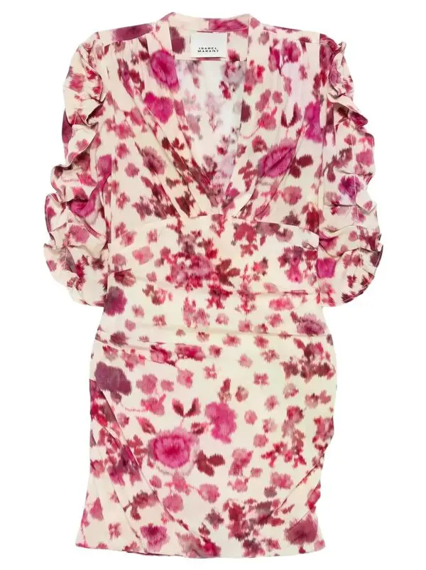 Isabel Marant Étoile Ruffled Floral-print Mini Dress - Neutrals