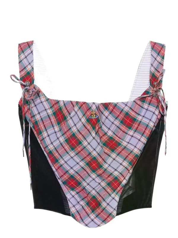 VIVIENNE WESTWOOD Tartan Tie Corset - Purple