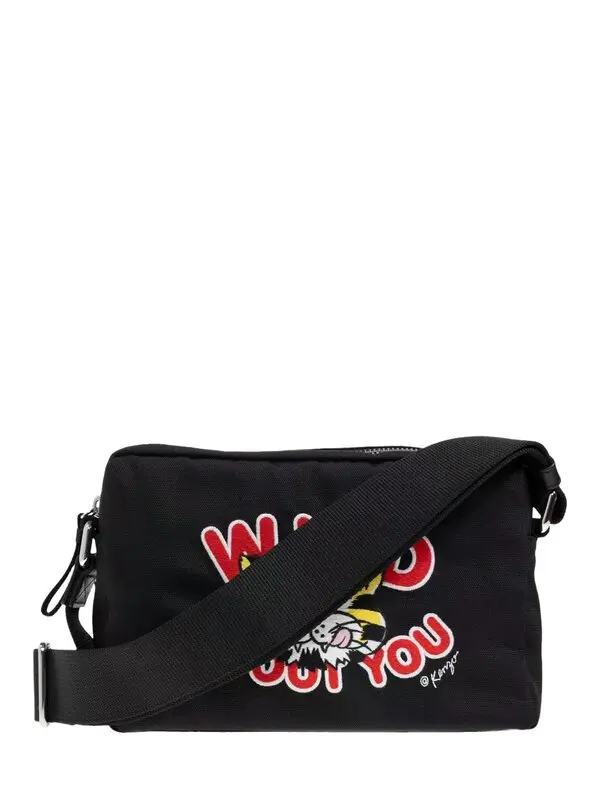Kenzo Graphic-embroidered Messenger Bag - Black