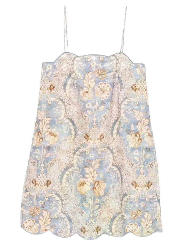 Zimmermann Daylight Scallop Mini Dress - Blue