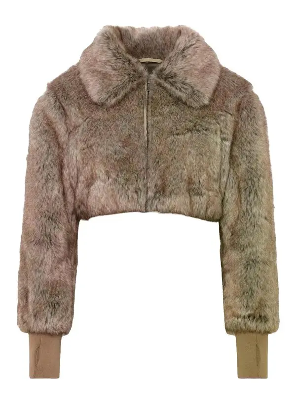 UNREAL FUR Event Horizon Aux-fur Jacket - Brown