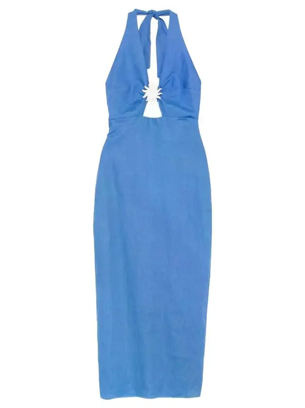 CALA DE LA CRUZ Orly Halterneck Cut-out Midi Dress - Blue
