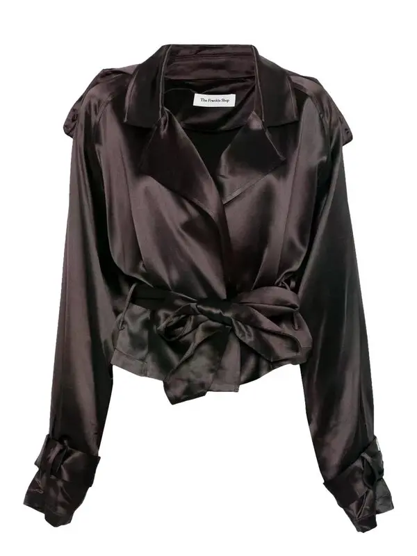 THE FRANKIE SHOP Simona Satin Blouse - Brown
