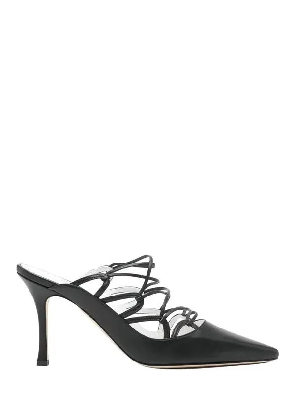Manolo Blahnik Netas Strappy Mules - Black