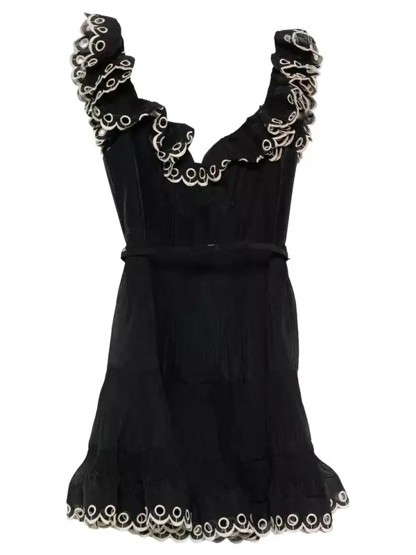 Zimmermann Embroidered Mini Dress - Black