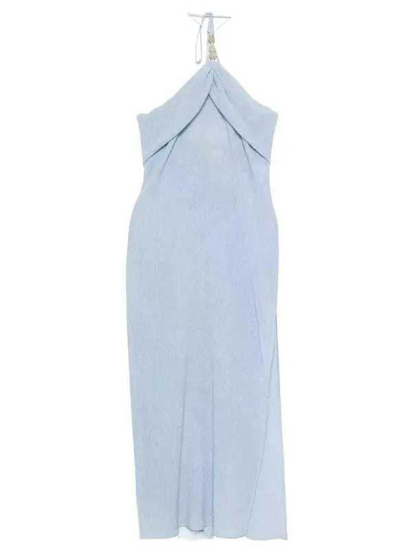 Magda Butrym Halterneck Draped Midi Dress - Blue