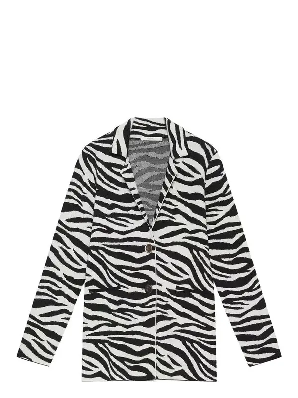 Malìparmi Zebra-print Button Jacket - White