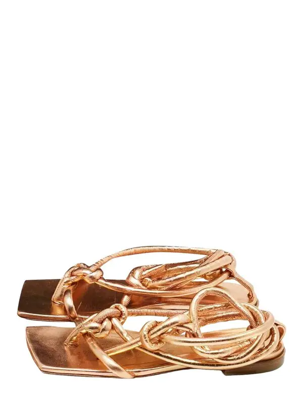 Bottega Veneta Adam Knotted Strap Sandals - Gold