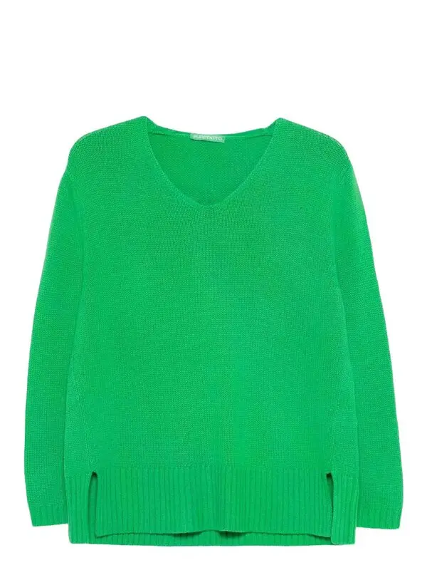PUROTATTO V-neck Sweater - Green
