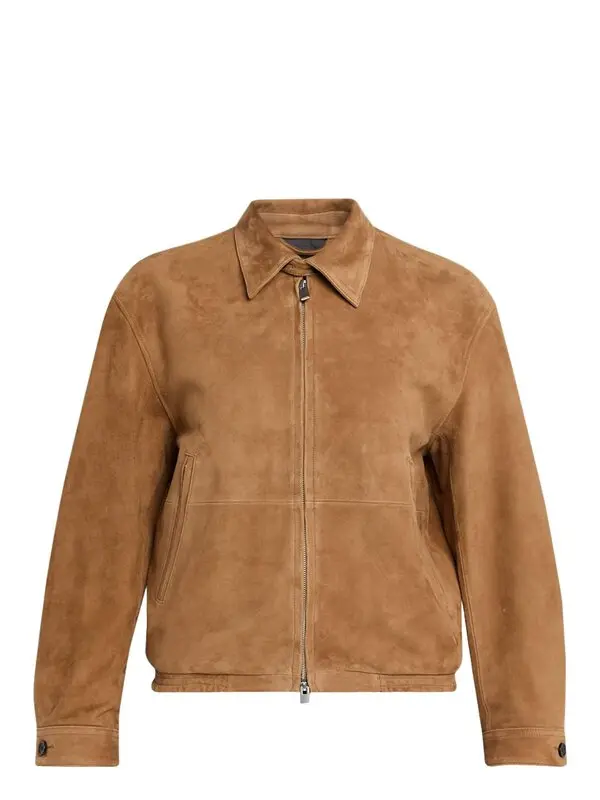 TONYWACK Goat Suede Blouson Jacket - Camel