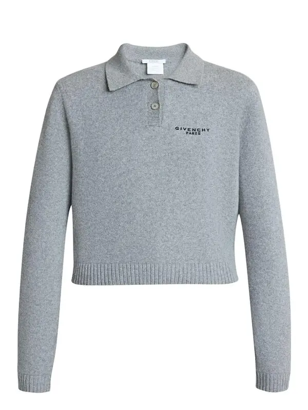 Givenchy Logo Embroidered Wool-cashmere Polo Sweater - 050-light