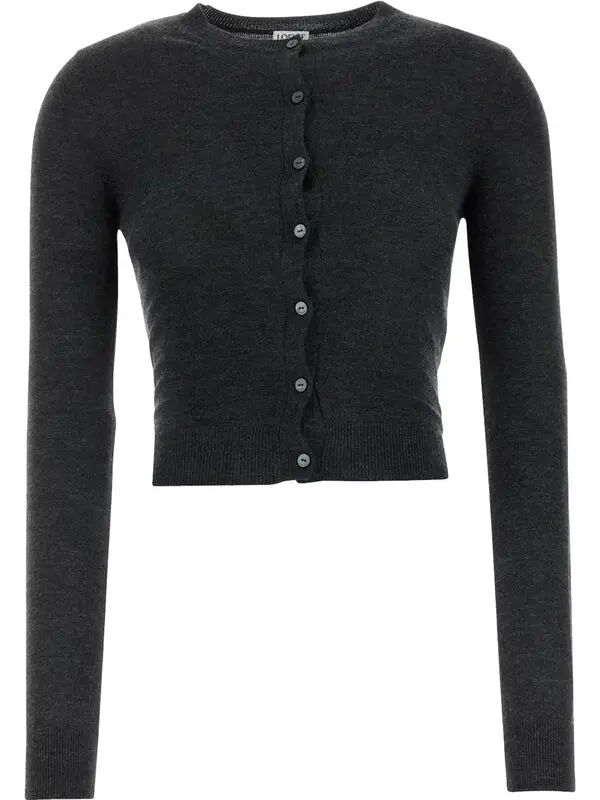 Loewe Draped-detailing Cardigan - Grey