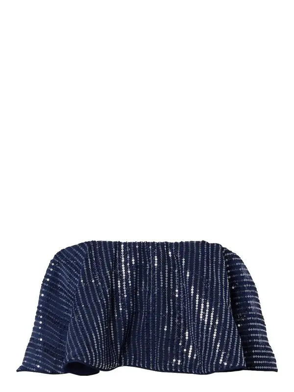ADRIANA DEGREAS Sequined Cropped Top - Blue