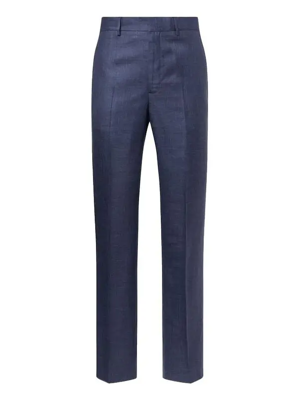 Gabriela Hearst Wool, Silk, And Linen Suit Pants - Blue