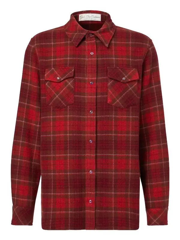 GOD'S TRUE CASHMERE Love Cashmere Shirt With Amethyst - Red