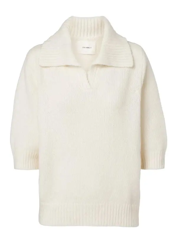 LISA YANG Lailai Cashmere And Silk Polo Sweater - White