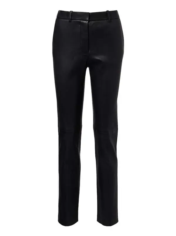 JOSEPH Coleman Leather Straight Pants - Black