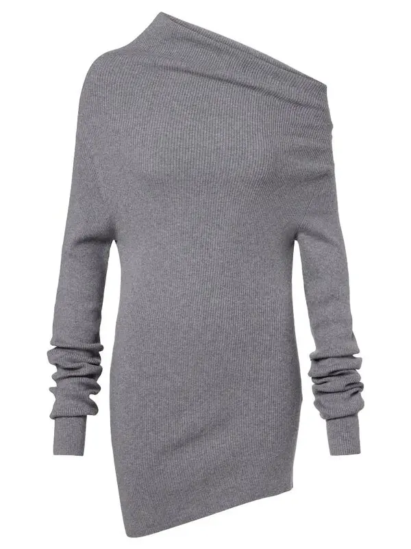 LISA YANG Aige Cotton And Cashmere Minidress - Grey
