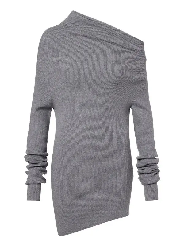LISA YANG Aige Cotton And Cashmere Minidress - Grey