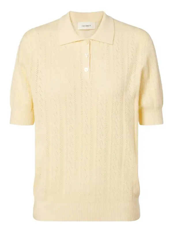 LISA YANG Cristine Cotton And Cashmere Polo Sweater - Yellow