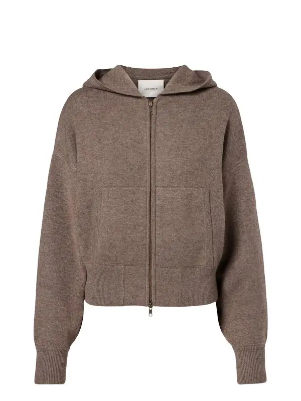 LISA YANG Lilia Cashmere Zip-up Hoodie - Brown