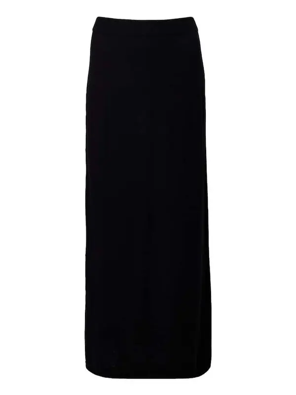 LISA YANG Charlotta Cotton And Cashmere Maxi Skirt - Black