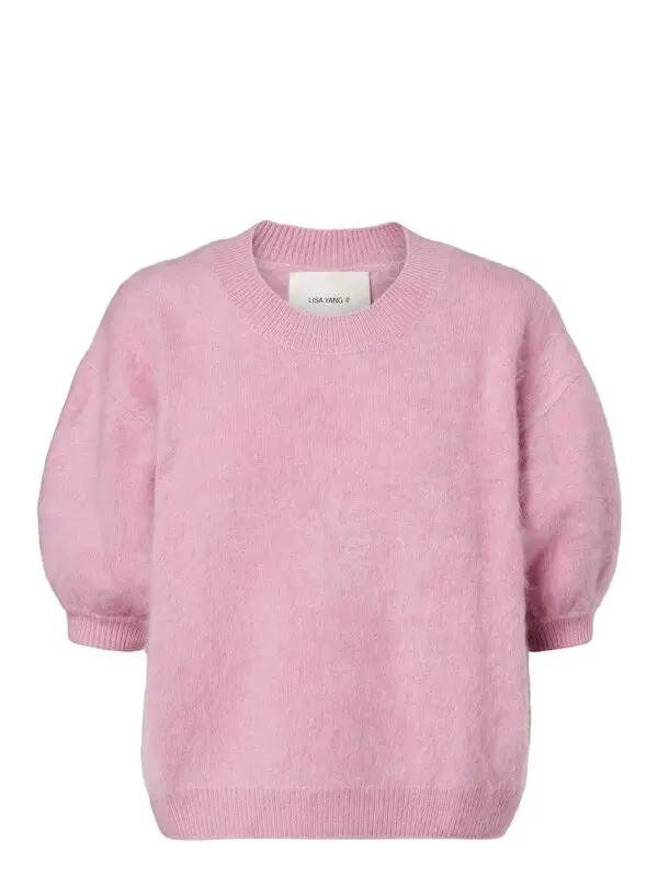 LISA YANG Juniper Cashmere Sweater In Sand Brushed - Pink