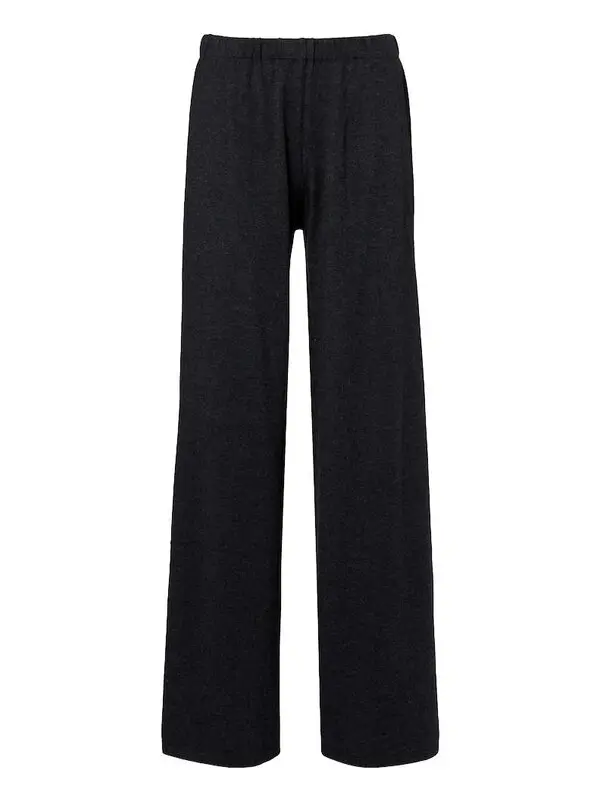 LISA YANG Aina Cotton And Cashmere Jersey Straight Pants - Grey
