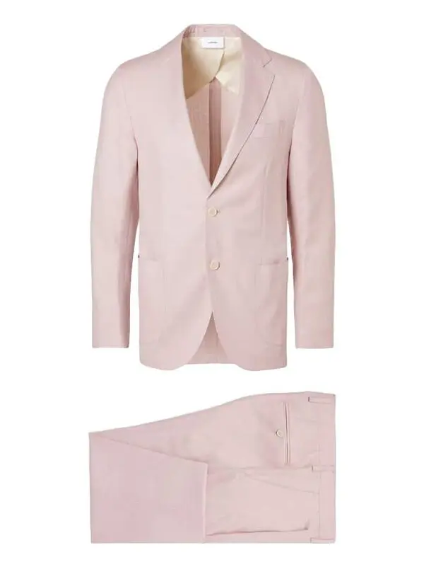 LARDINI Wool, Silk, And Linen Suit - Pink