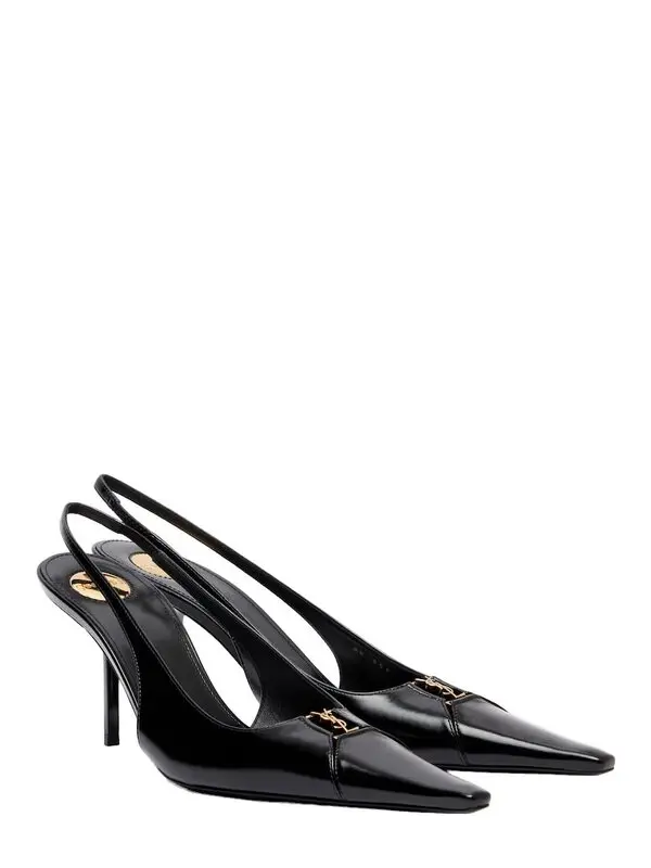 Saint Laurent Babylone Breteuil 75 Slingback Pumps - Black