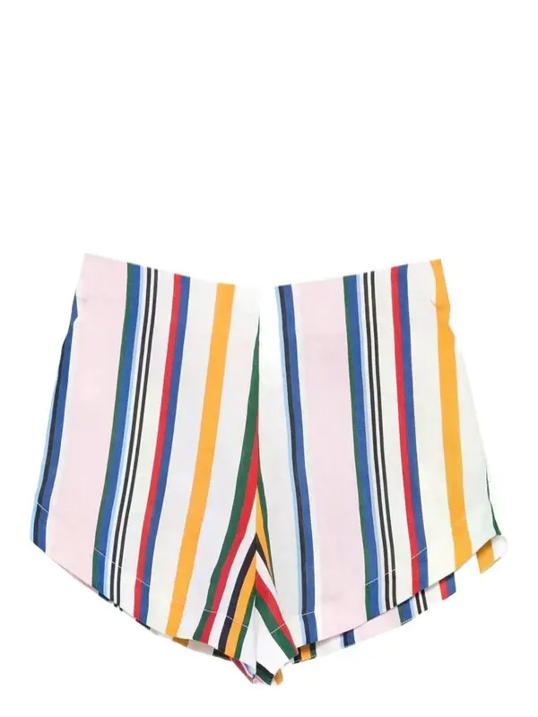 CALA DE LA CRUZ Bahamas Striped High-waist Shorts - Pink