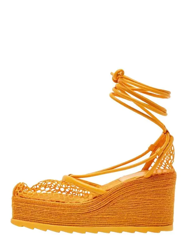 Bottega Veneta Wedge-sole Espadrilles - Orange