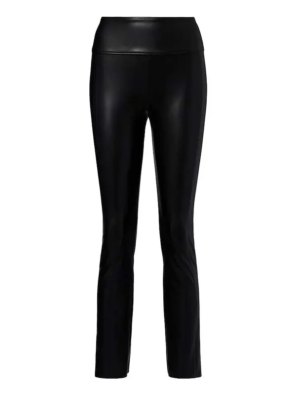 Wolford Edie Coated Cropped Slim Pants - Black