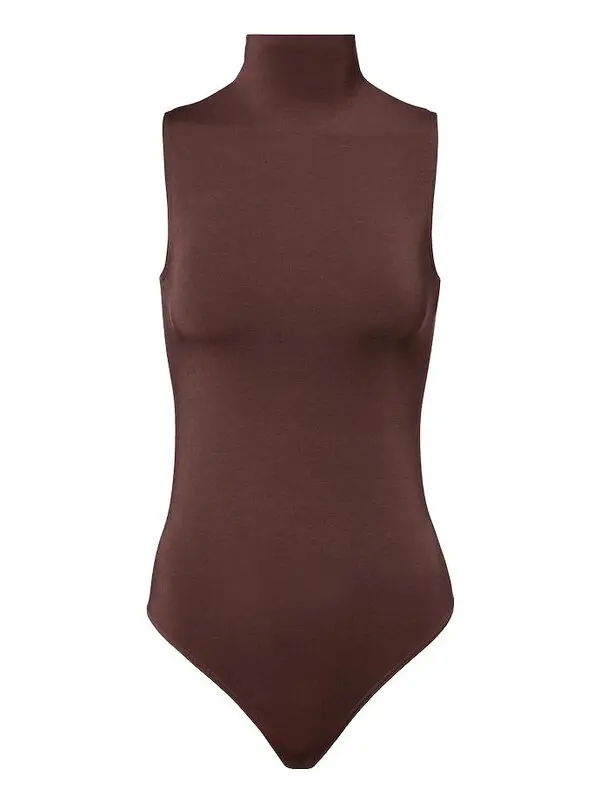 Wolford Sleeveless Turtleneck Bodysuit - Brown