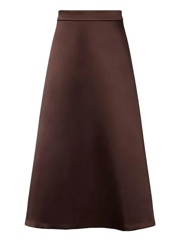 RÓHE Satin Midi Skirt - Brown