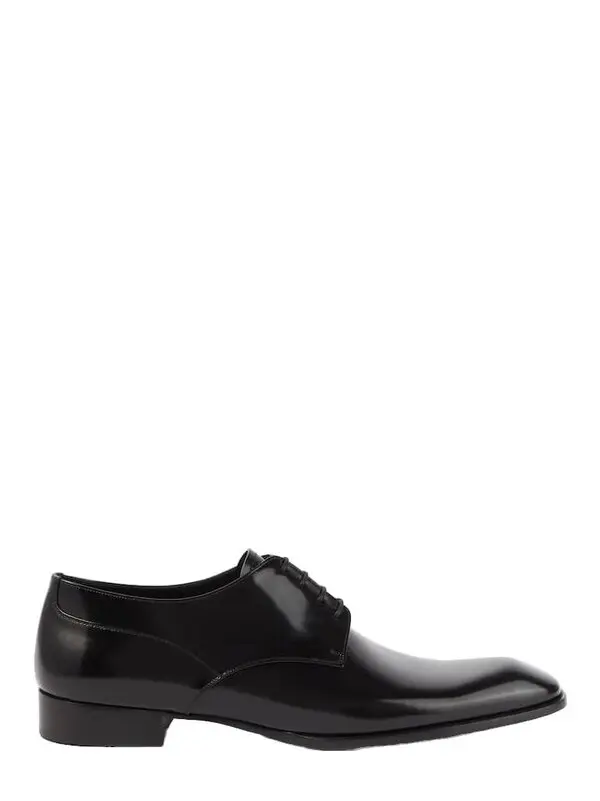 Saint Laurent Stanton Leather Derby Shoes - Black