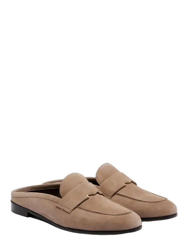 Max Mara Goccia Suede Mules - Beige