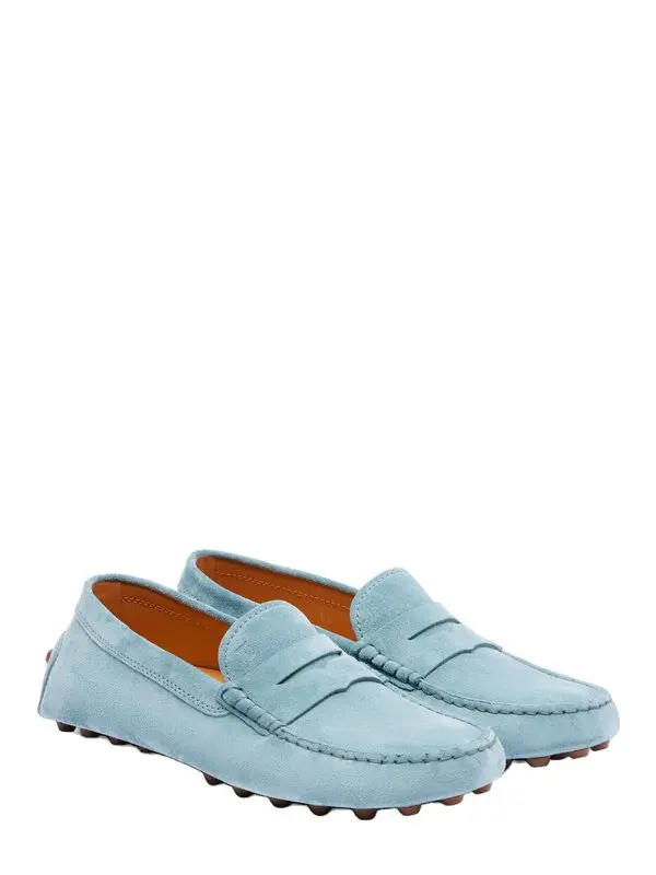 TOD'S Gommino Suede Penny Loafers - Blue