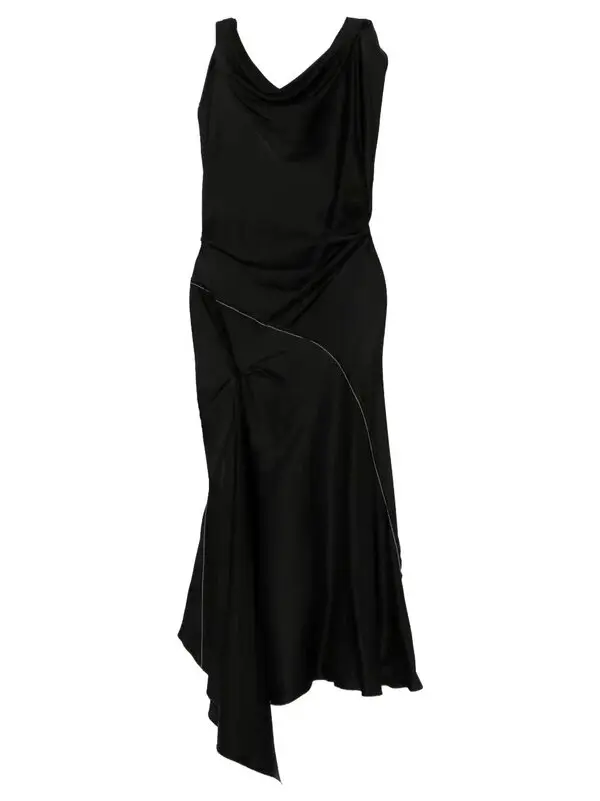 Victoria Beckham Asymmetric Cowl-neck Dress - Black