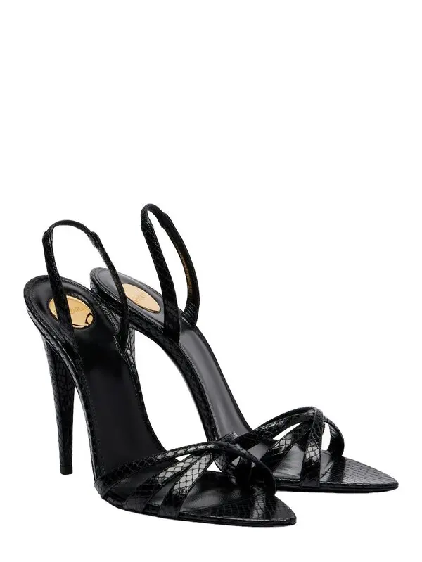 Saint Laurent Kate Leather Slingback Sandals - Black