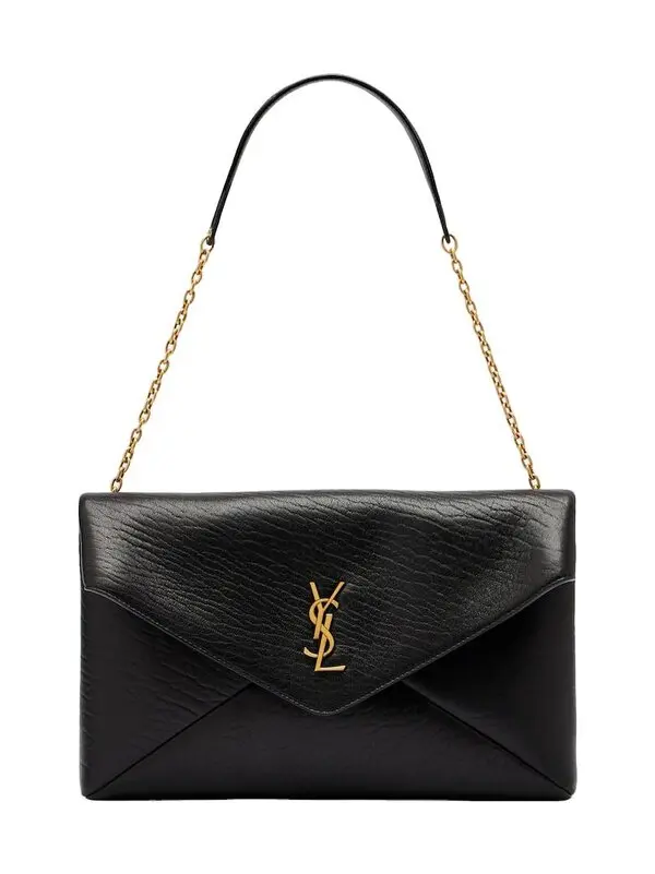 Saint Laurent Cassandre Leather Shoulder Bag - Black