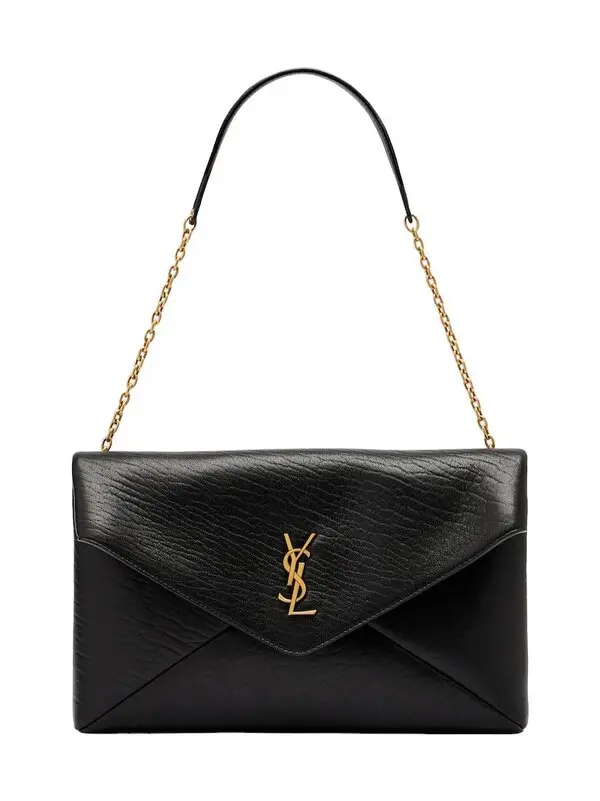 Saint Laurent Cassandre Leather Shoulder Bag - Black