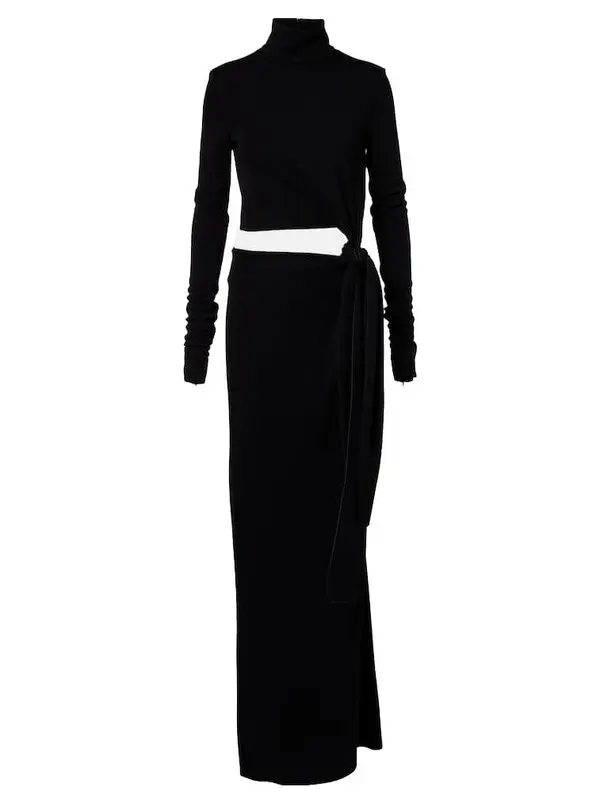 Sportmax Cutout Jersey Maxi Dress - Black
